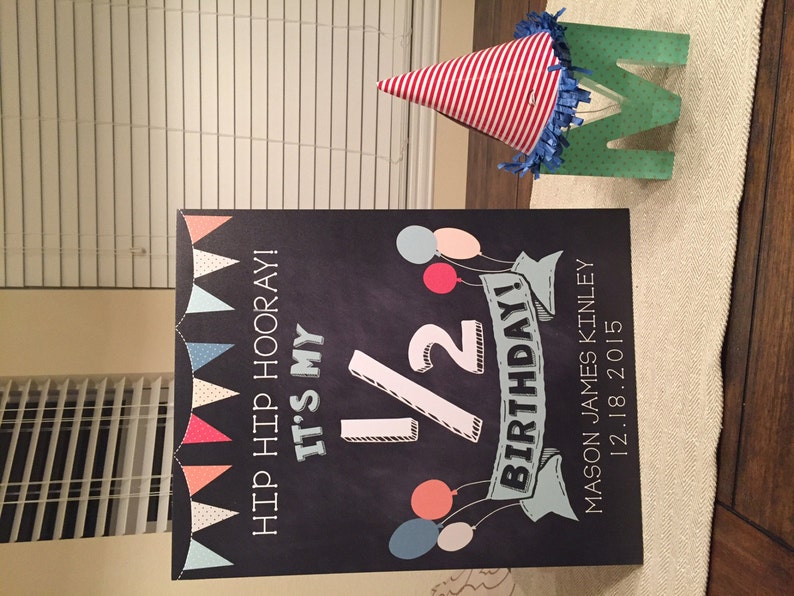 Half Birthday Sign - Etsy