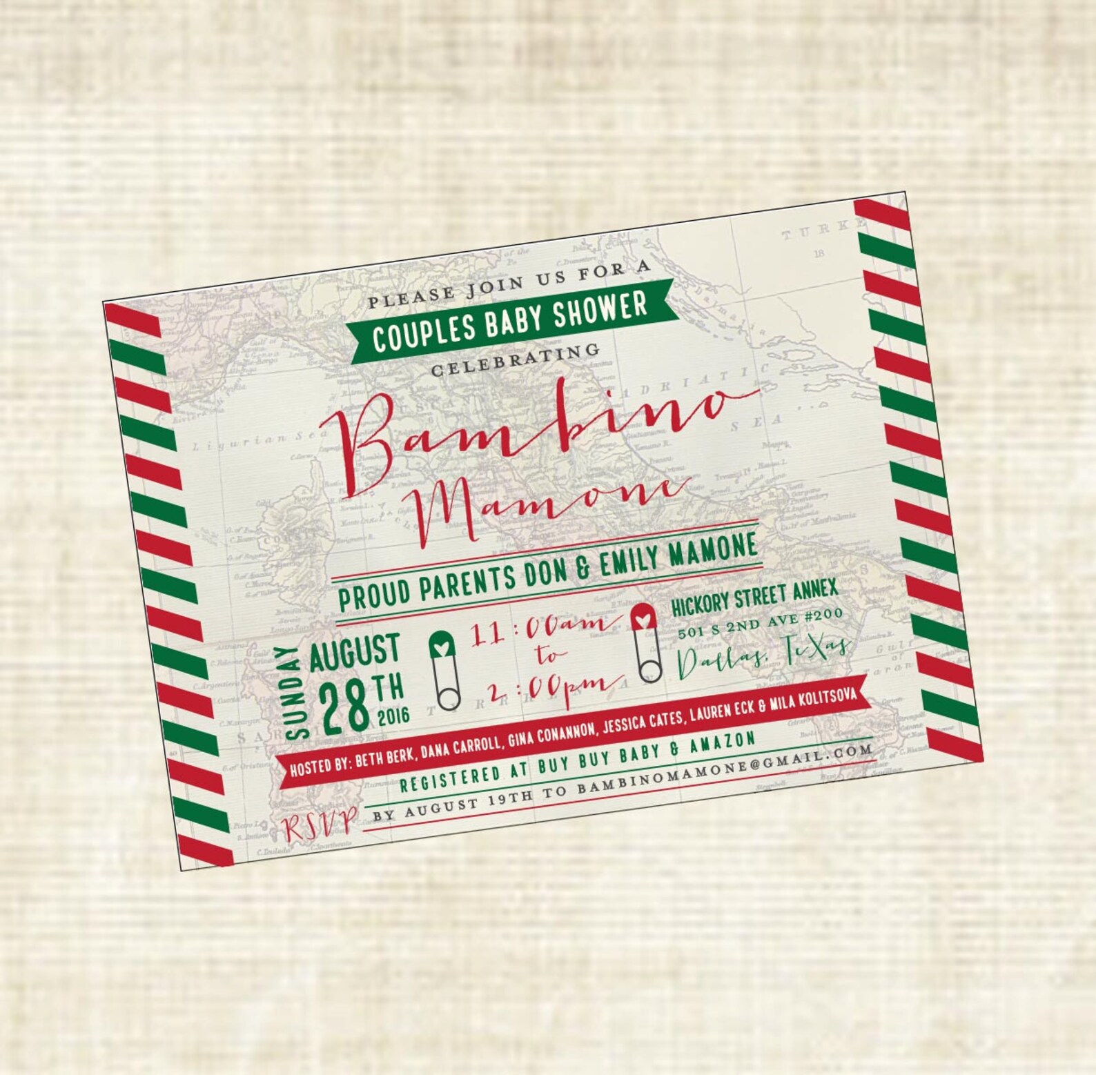 Italian Baby Shower Invitation - Etsy