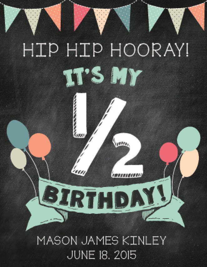 Half Birthday Sign - Etsy