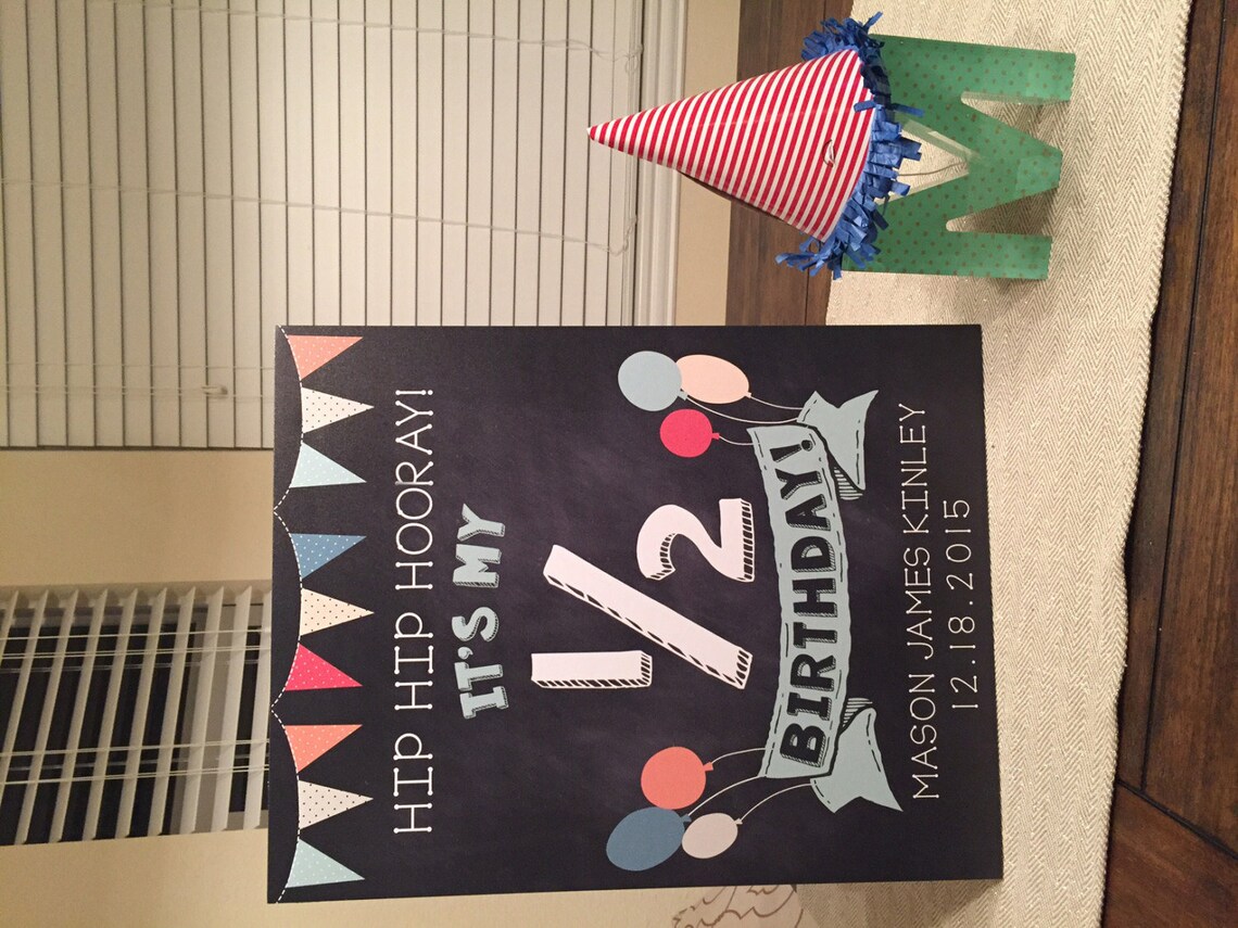 Boy Half Birthday Sign - Etsy