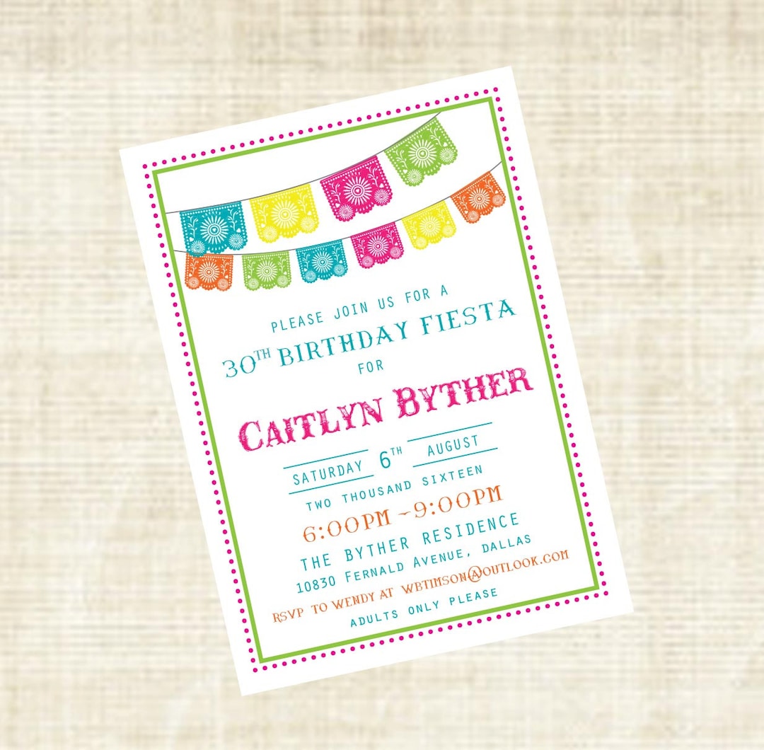 Fiesta Birthday Invitation - Etsy