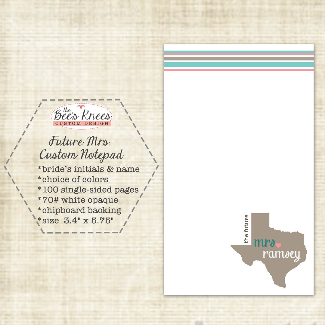 Future Mrs. Notepad, Texas Design - Etsy