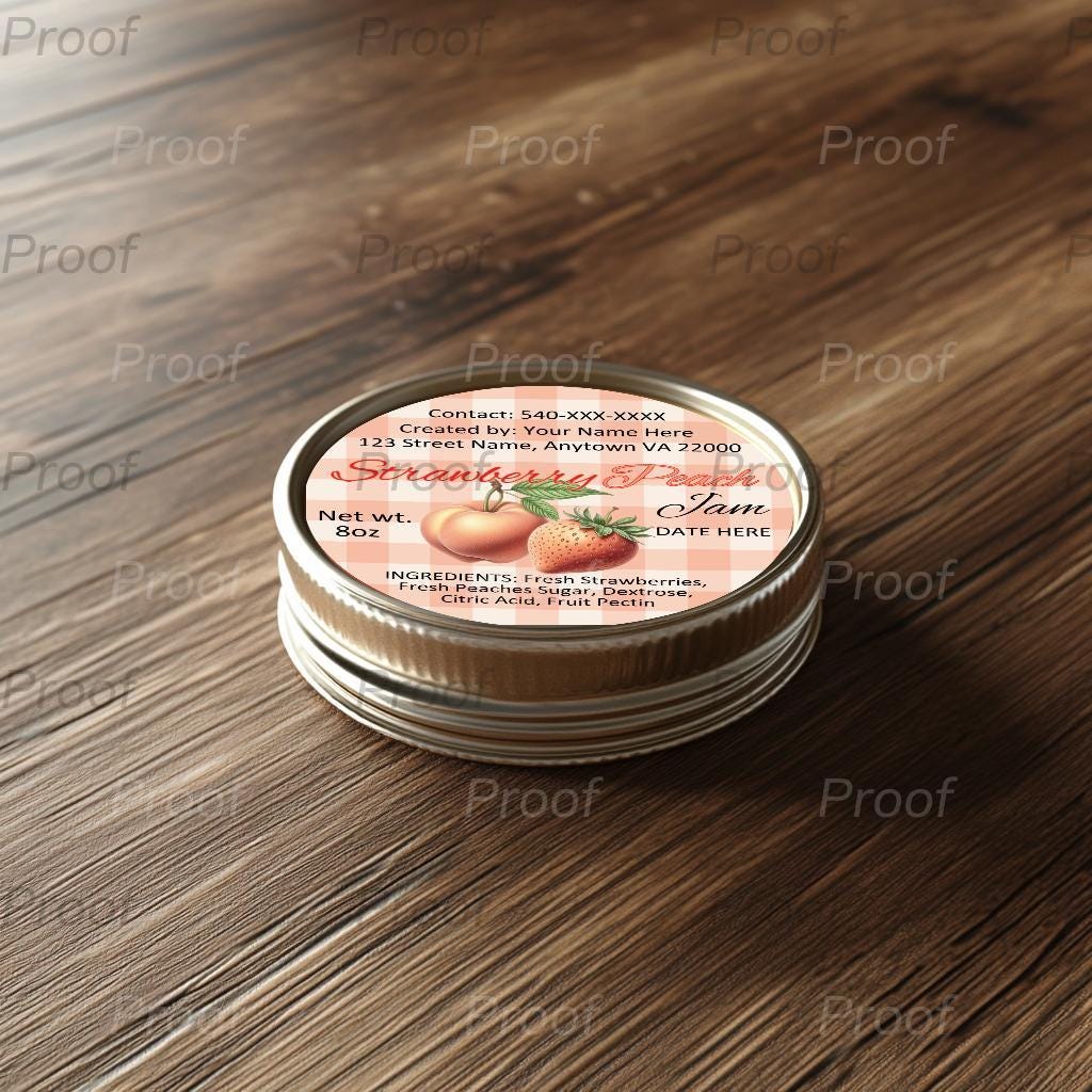 Editable Jelly Jar Label Template - Customizable Canning Labels ...