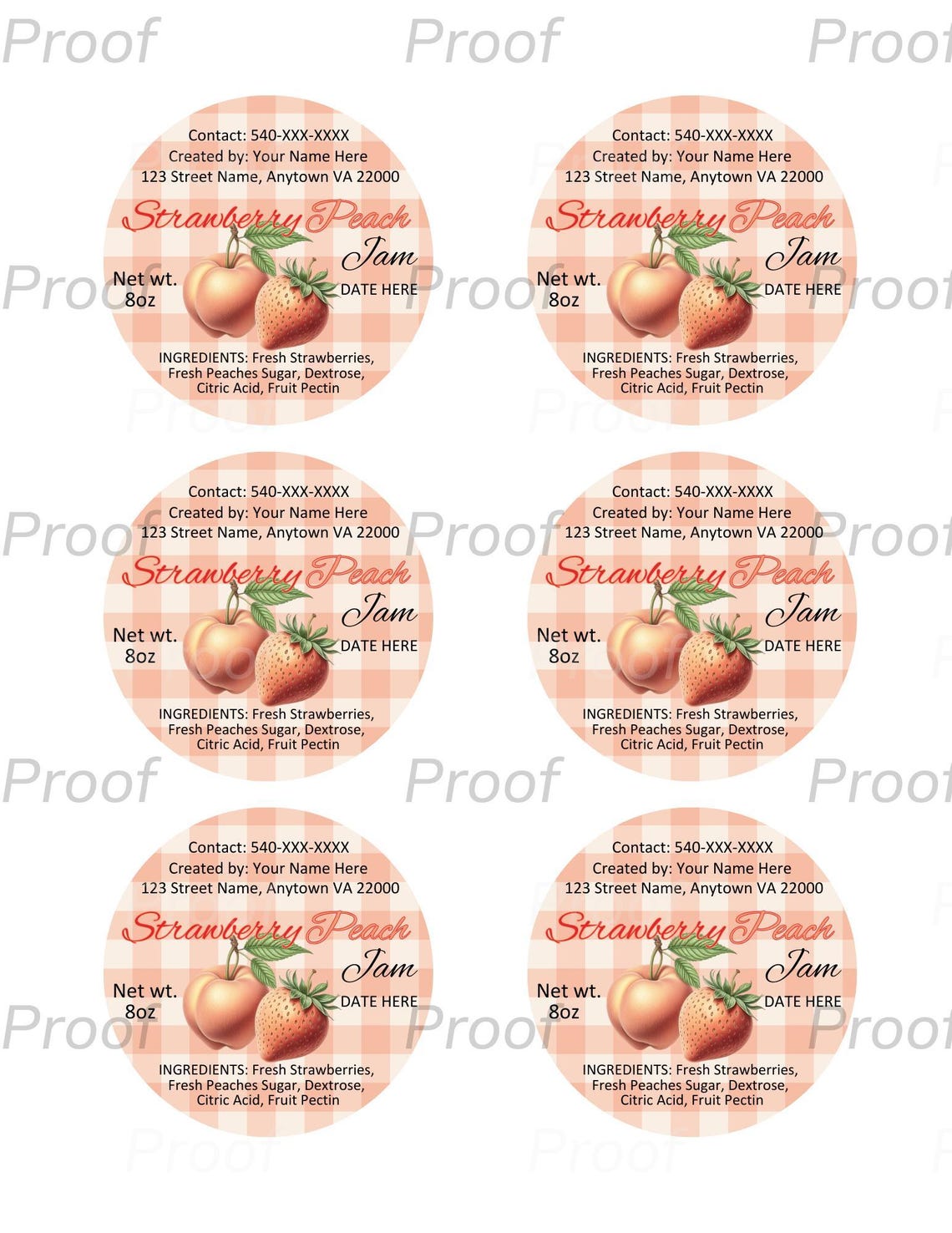 Editable Jelly Jar Label Template - Customizable Canning Labels ...