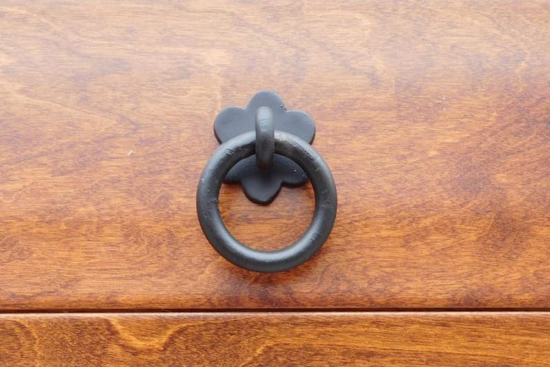 MP2004/6008 2" Cast Iron Ring Pull and Rose Antique Black - Etsy