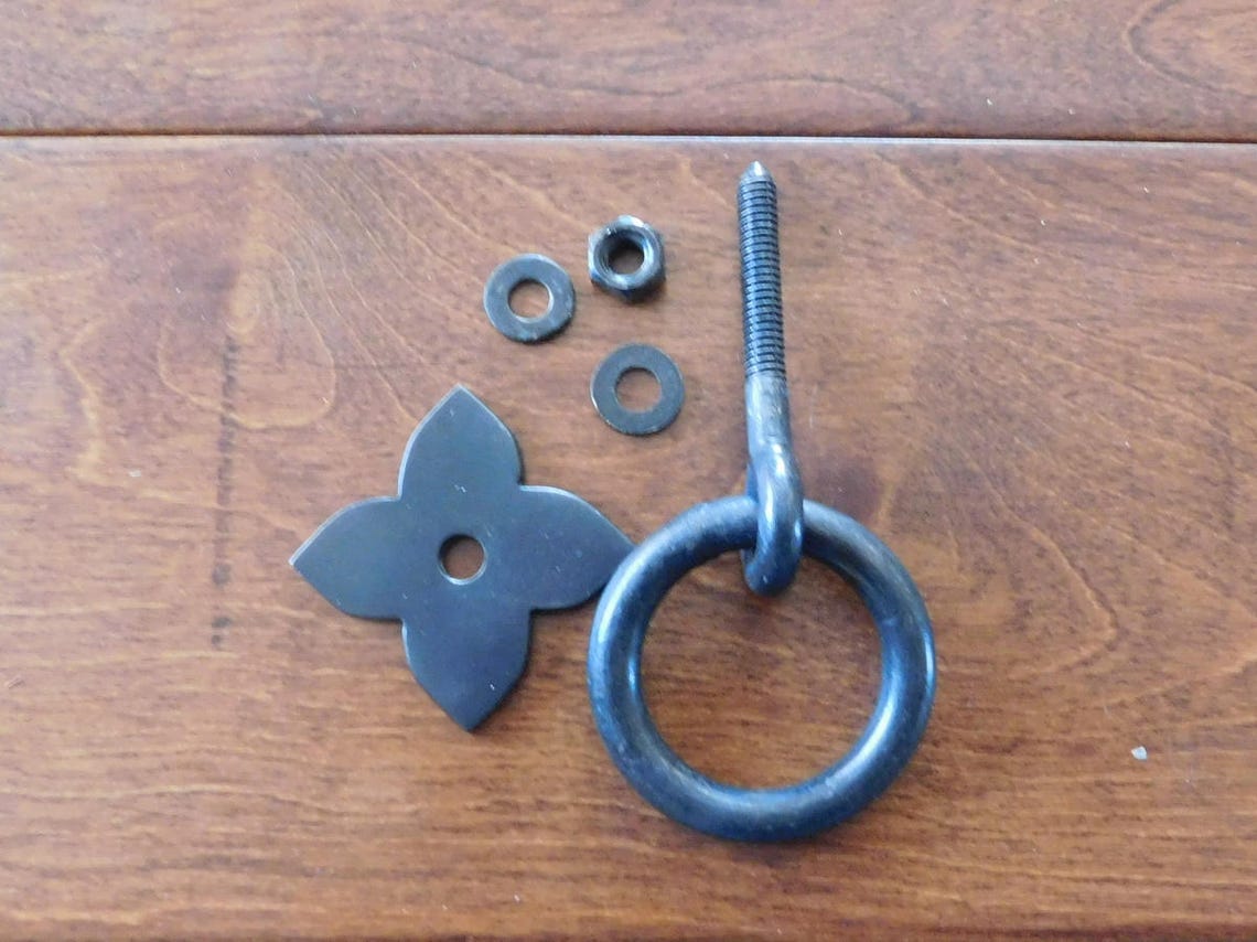 MP2004-07AB Ring Pull and Rose Antique Black Iron - Etsy