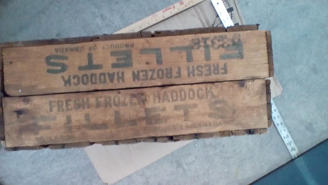 Vintage Wood Haddock Fish Box Primitive Rustic - Etsy