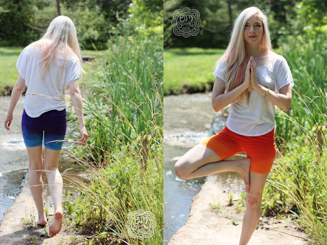 CUSTOM COLOR, Ombre Dyed, Athletic Shorts, Yoga Shorts, Running Shorts ...