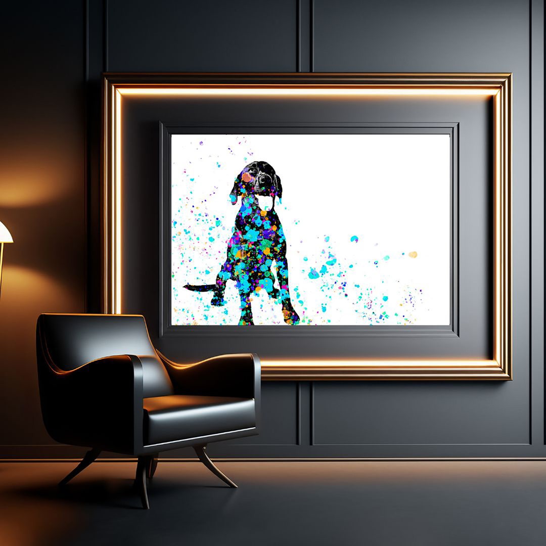 Black Lab Artwork, Dog Art Printable, Colorful Dog Digital Download ...