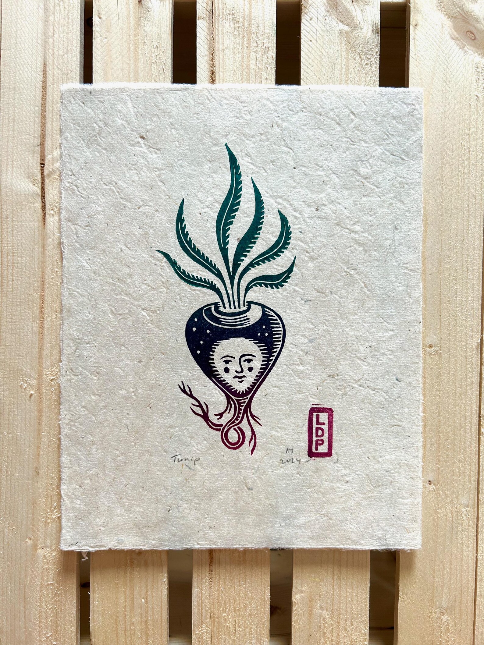 Turnip Linocut Block Print - Etsy