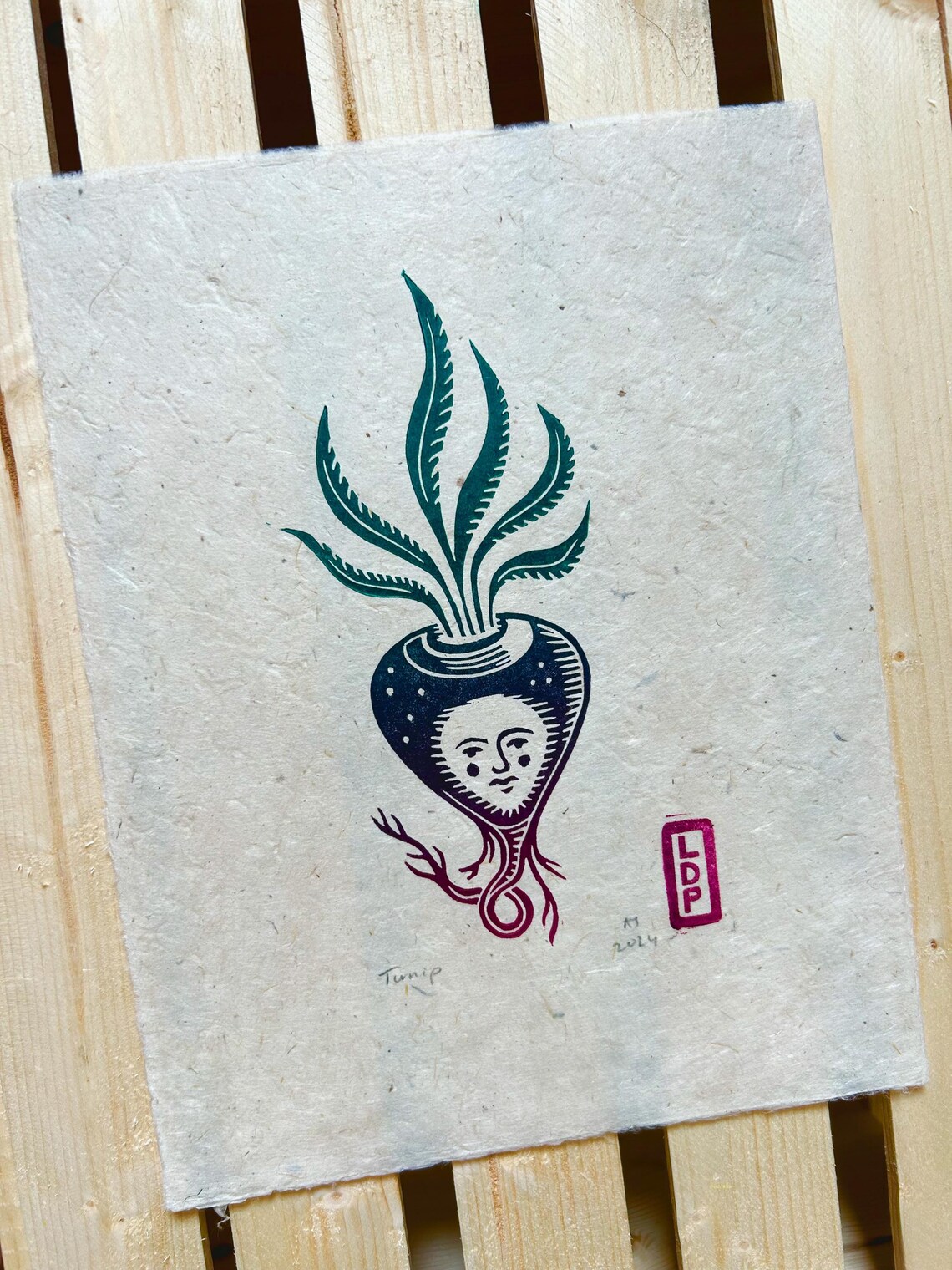 Turnip Linocut Block Print - Etsy