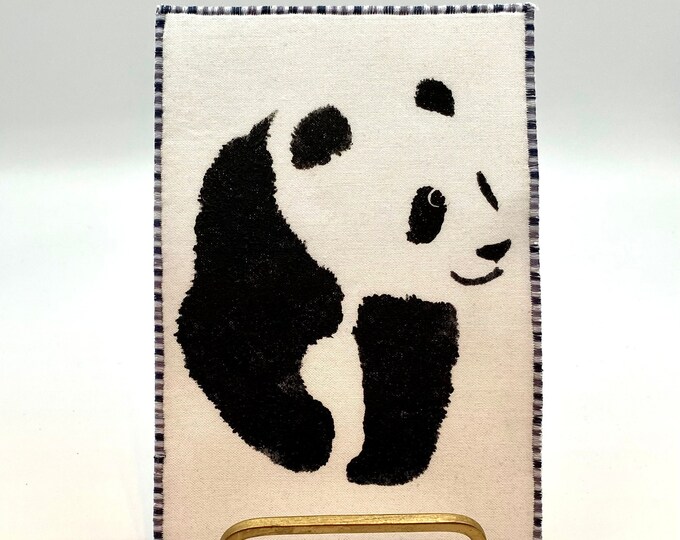 Panda Fabric Postcard - Etsy