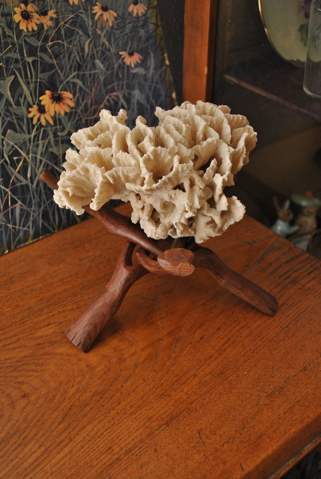 Vintage Carved Wood Folding Display Stand Sculpture - Etsy
