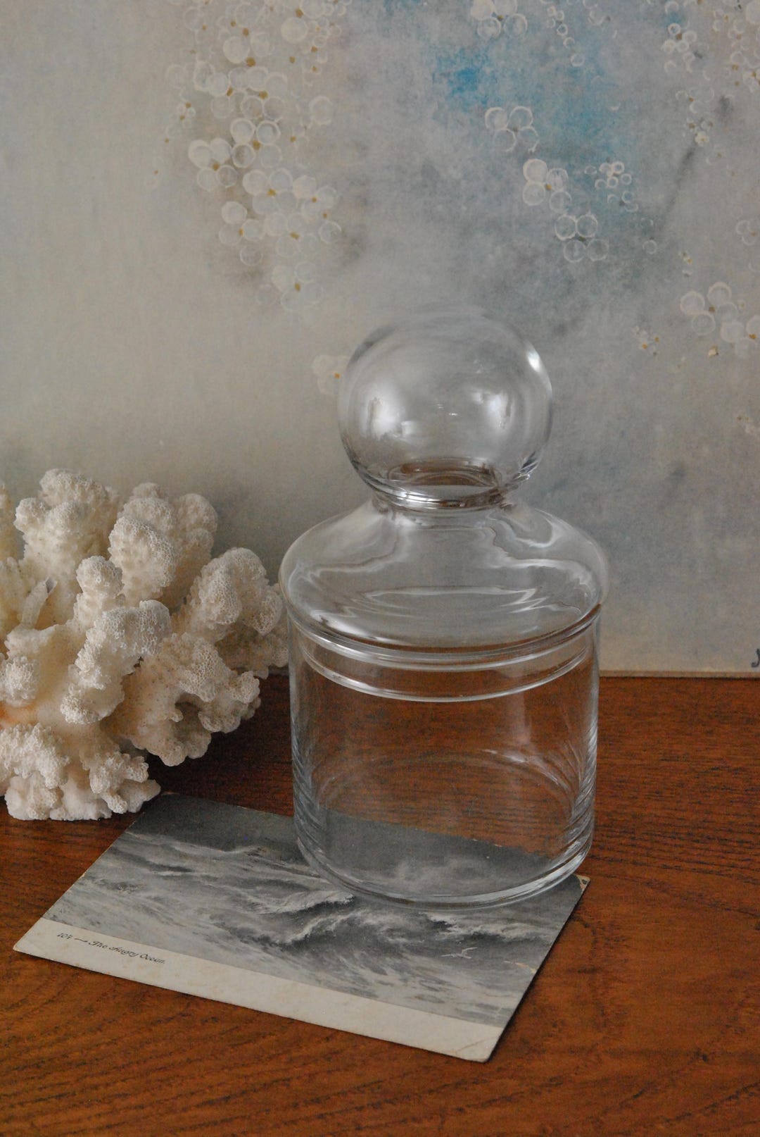 Vintage Glass Bubble Lid Candy Jar - Etsy