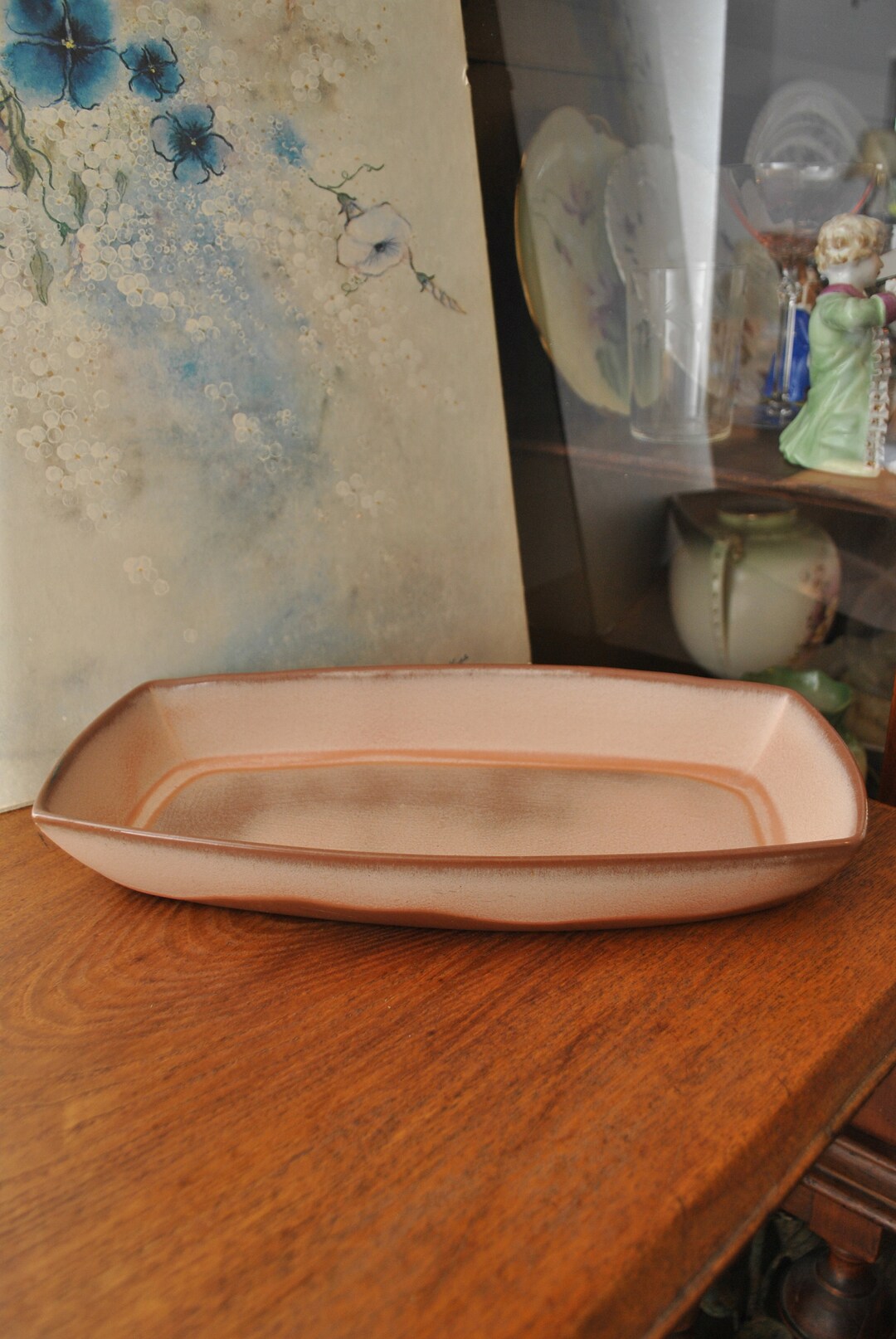 Mid Century Frankoma Pink Serving Bowl - Etsy