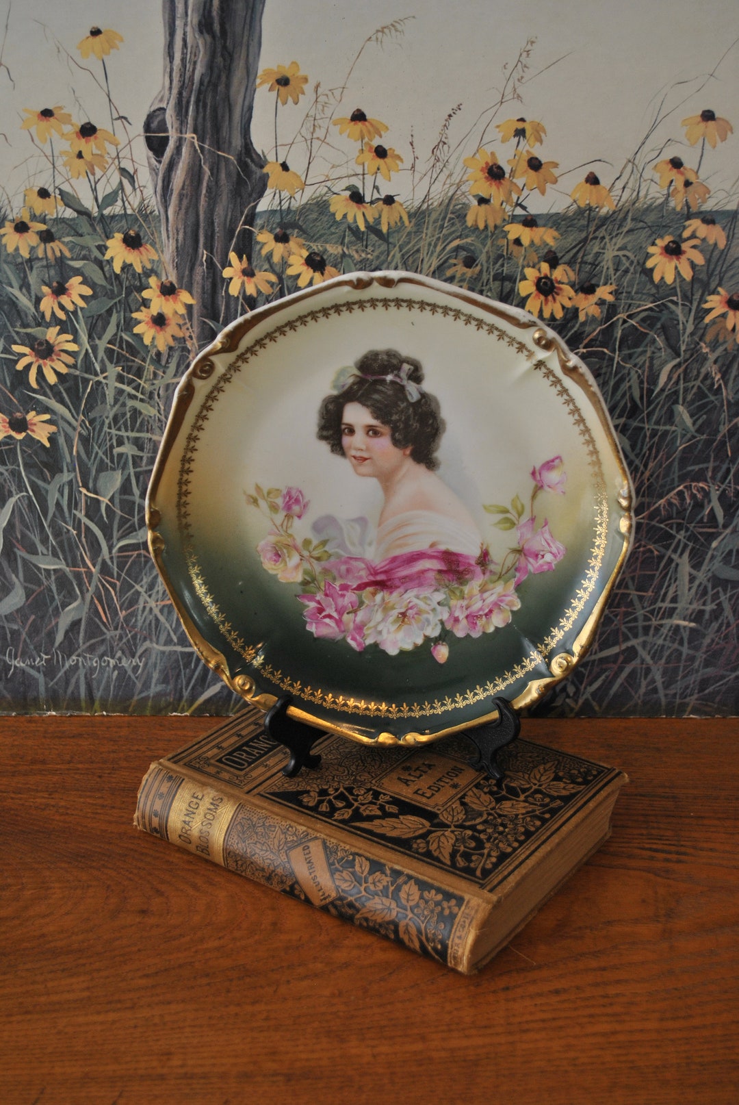 Antique Porcelain Portrait Plate - Etsy