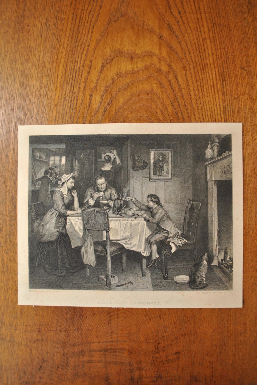 Antique Engraving Watts First Experiment Print - Etsy