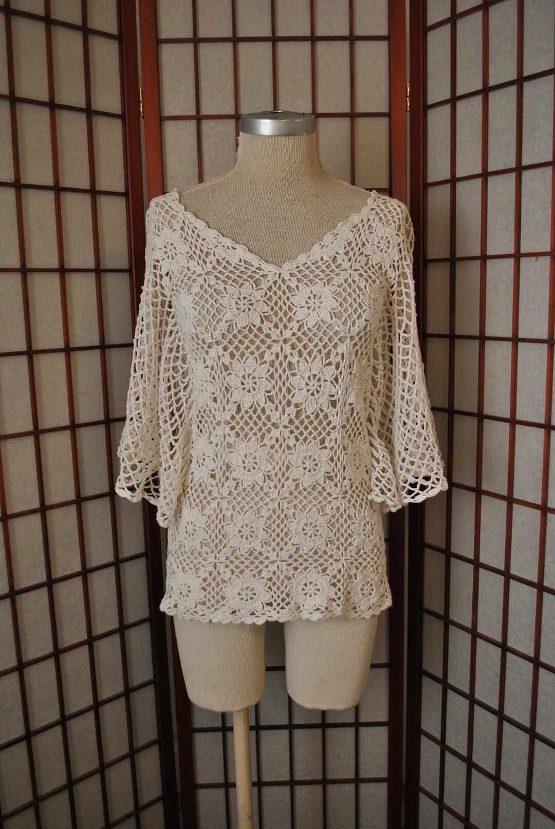1970s Crochet Angel Wing Top - Etsy