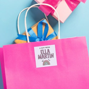 Colorful Birthday Stickers - to From Labels - Gift Stickers - Name ...