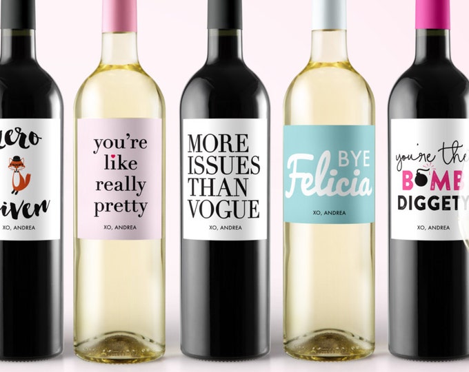 Funny Wine Labels Just Because Champagne Labels Wine | Etsy