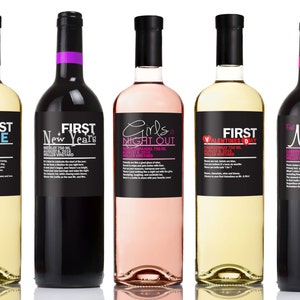 Marriage Milestone Wine Labels - First Year Married Wine Labels ...