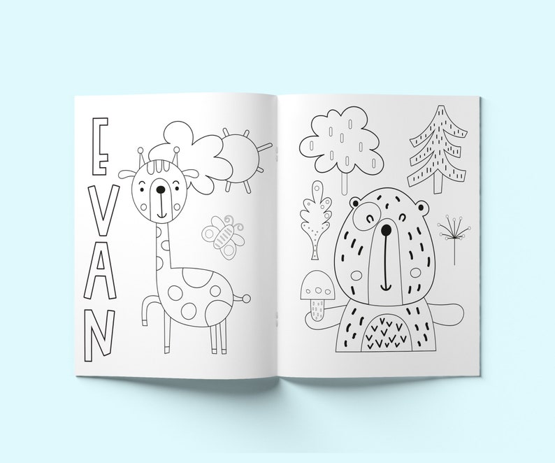 Personalized Kids Coloring Books - Toddler Travel Activity Book - Kids ...