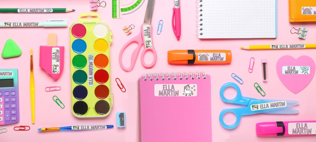 School Supply Labels - Personalized Name Labels - Kids Name Labels ...