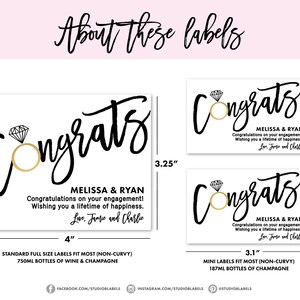 Congratulations Engagement Mini Champagne Labels - Engagement Gifts for ...