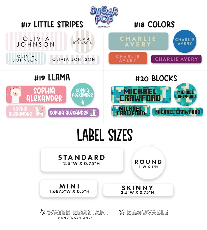 School Supply Labels - Personalized Name Labels - Kids Name Labels ...
