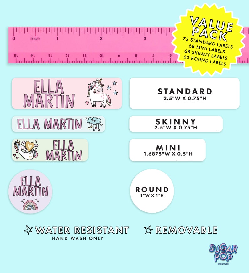 School Supply Labels - Personalized Name Labels - Kids Name Labels ...