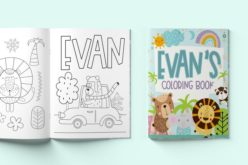 Personalized Kids Coloring Books - Toddler Travel Activity Book - Kids ...