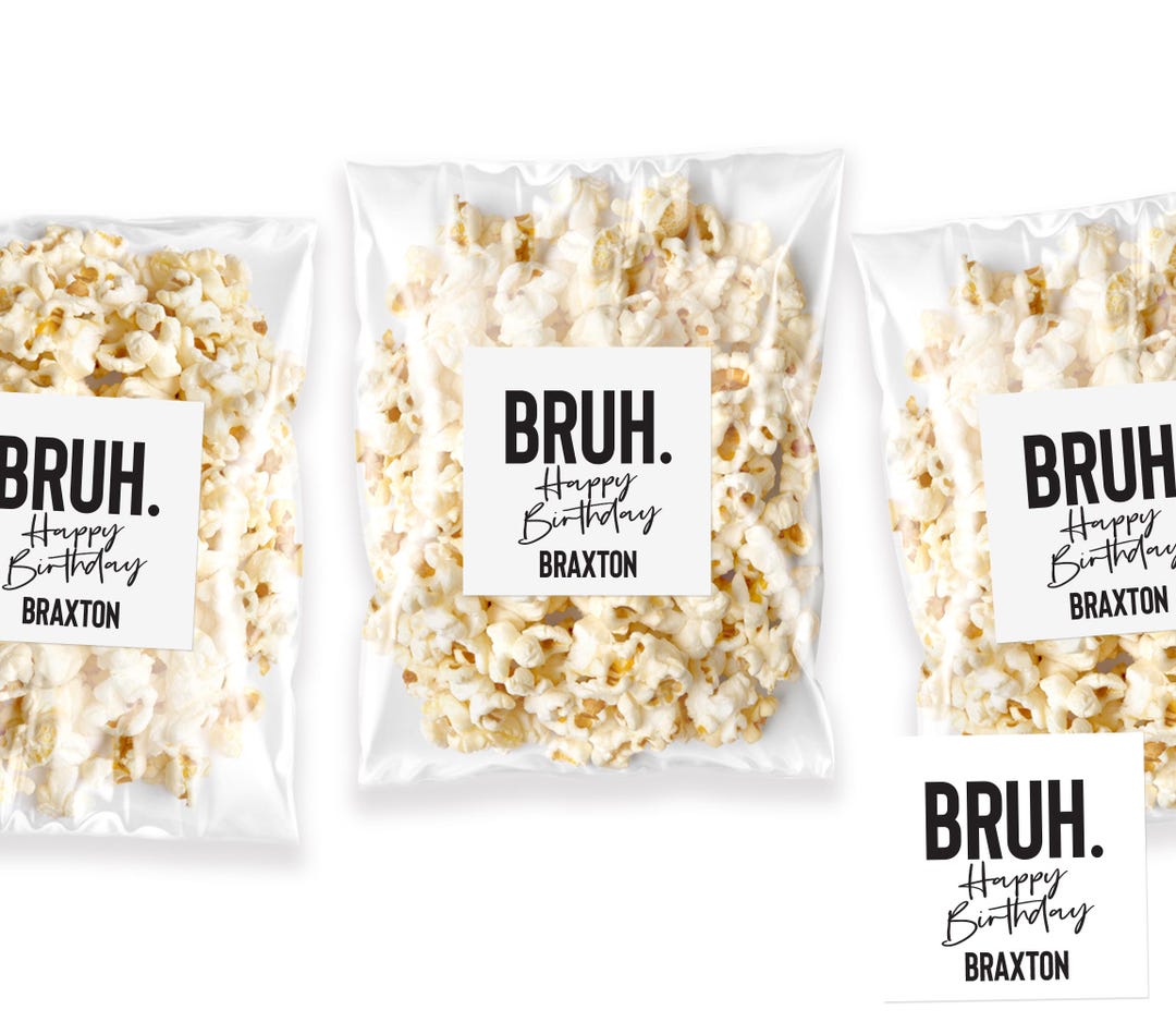 Bruh Birthday Favor Labels - Bruh Party Favors - Boy Birthday Theme ...