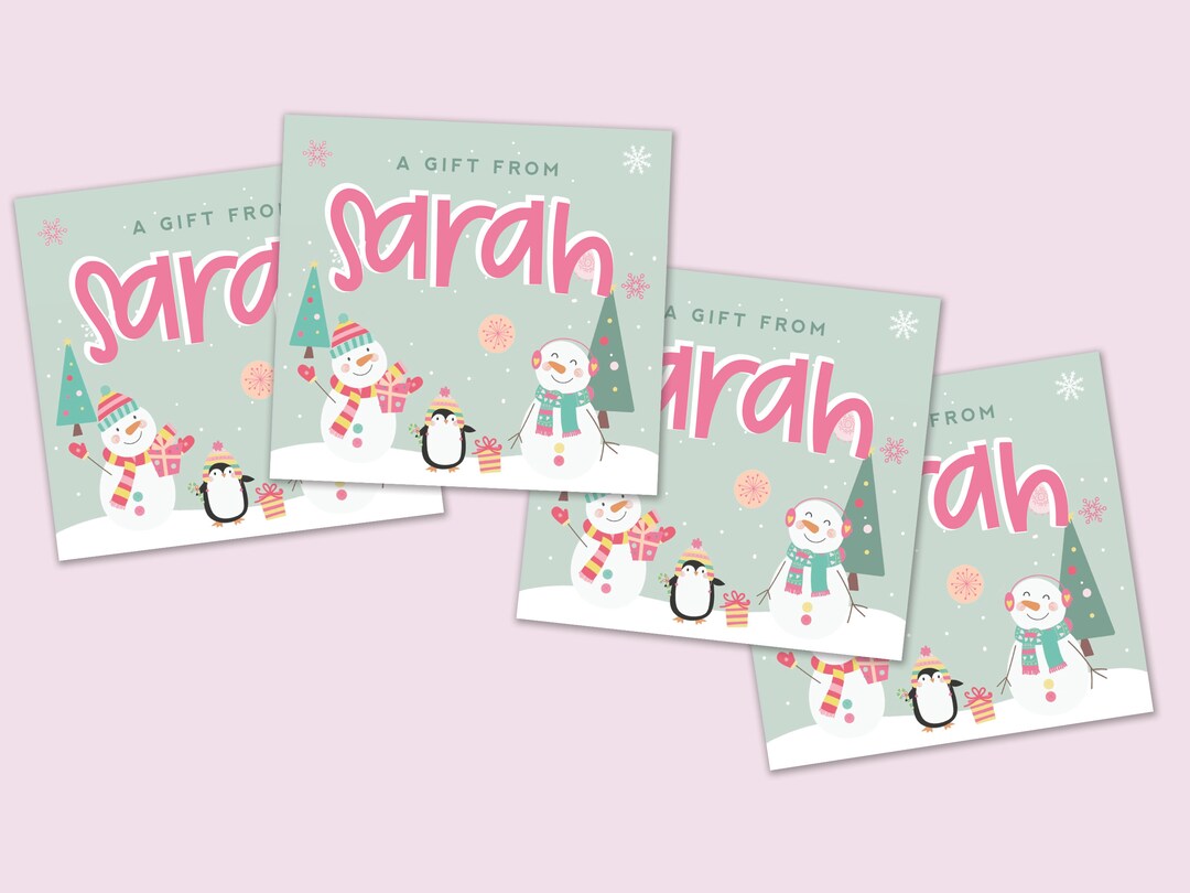 Kids Christmas Gift Tags - Winter Gift Tag - Christmas Gift Stickers ...