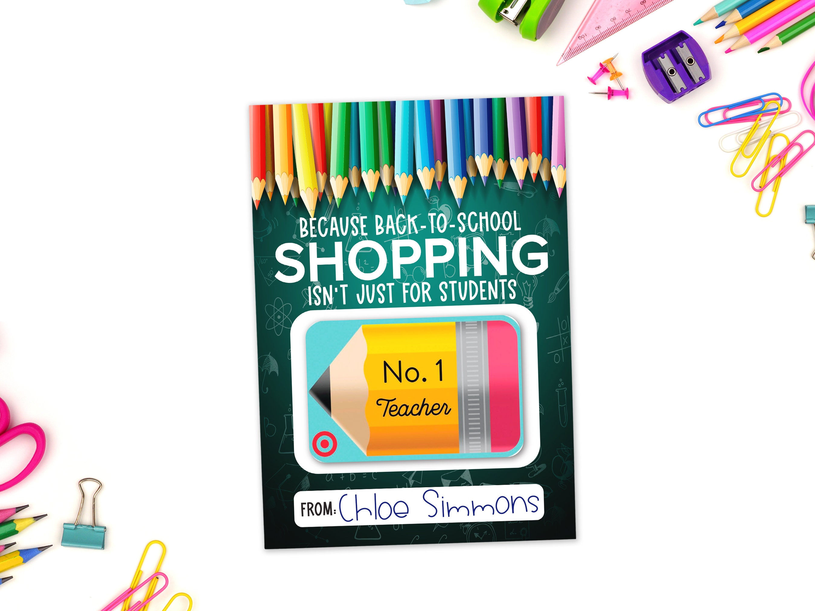 Teacher Gift Card Holder- INSTANT DOWNLOAD - Back to School Gift Card ...