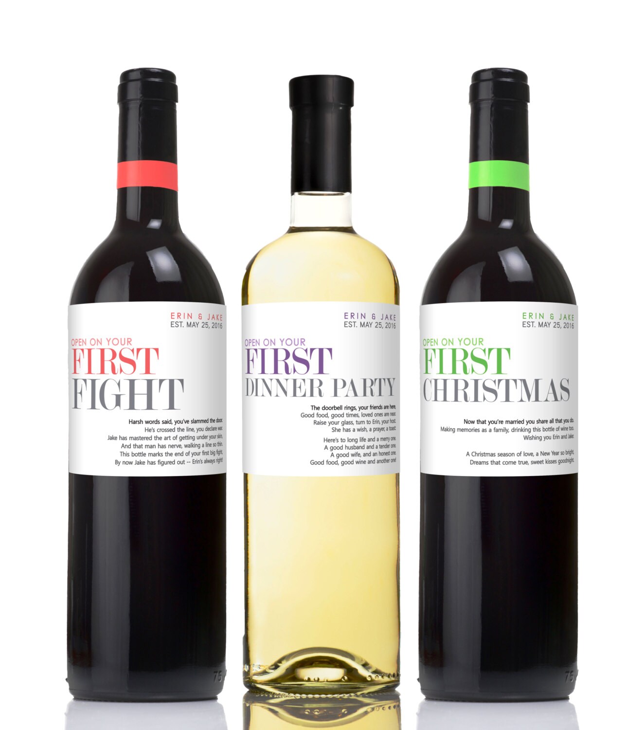 Wedding Milestone Wine Labels Year of Firsts Engagement Wine | Etsy