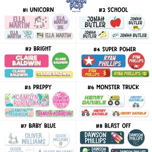 School Supply Labels - Personalized Name Labels - Kids Name Labels ...