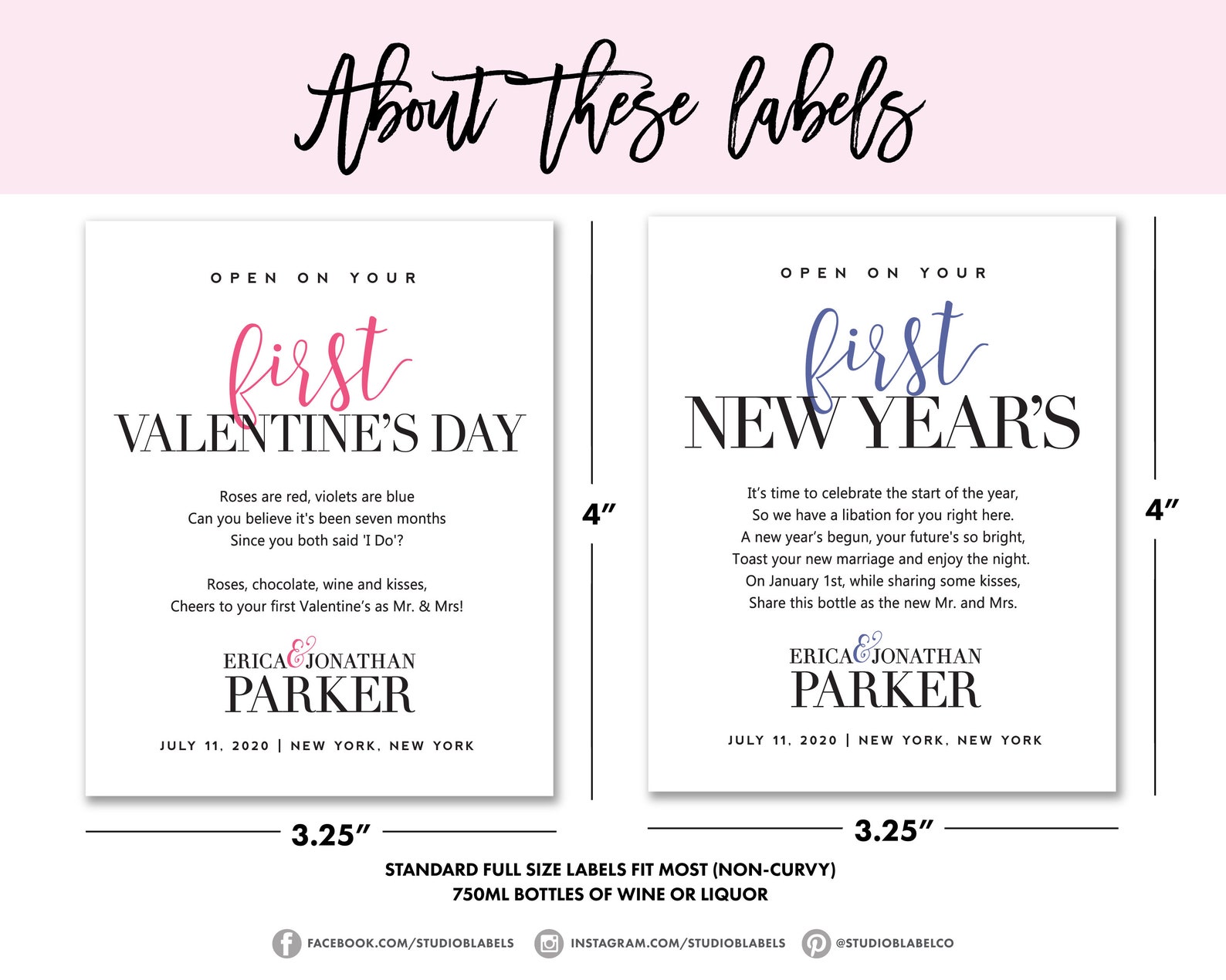 Wedding Milestone Wine Labels Year of Firsts First Year - Etsy