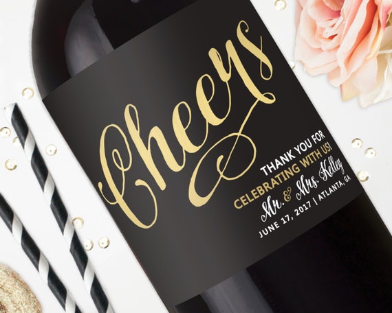 Wine Label Wedding Favors Cheers Champagne Labels | Etsy