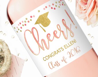 Champagne Labels Graduation | Etsy
