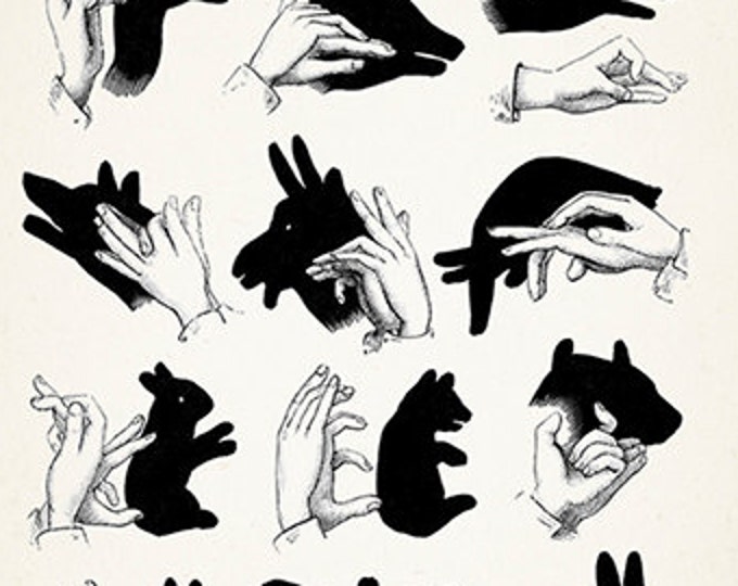 Shadow Puppet Animals OE-02 Fine Art Print of a Whimsical Victorian ...