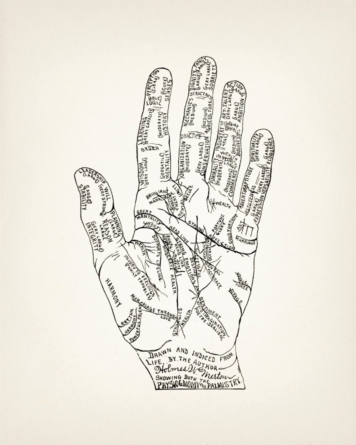 Palmistry Prints - Set of Four [1899] - PP 16-19 - Fine Art Print of a ...
