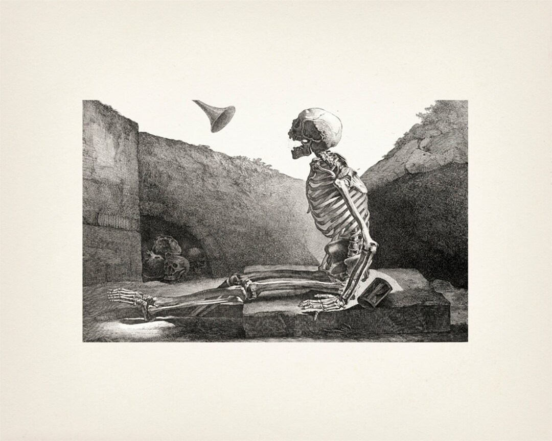 1779 Skeleton Rising From the Dead by Gamelin HU-22 Fine Art Print of a ...