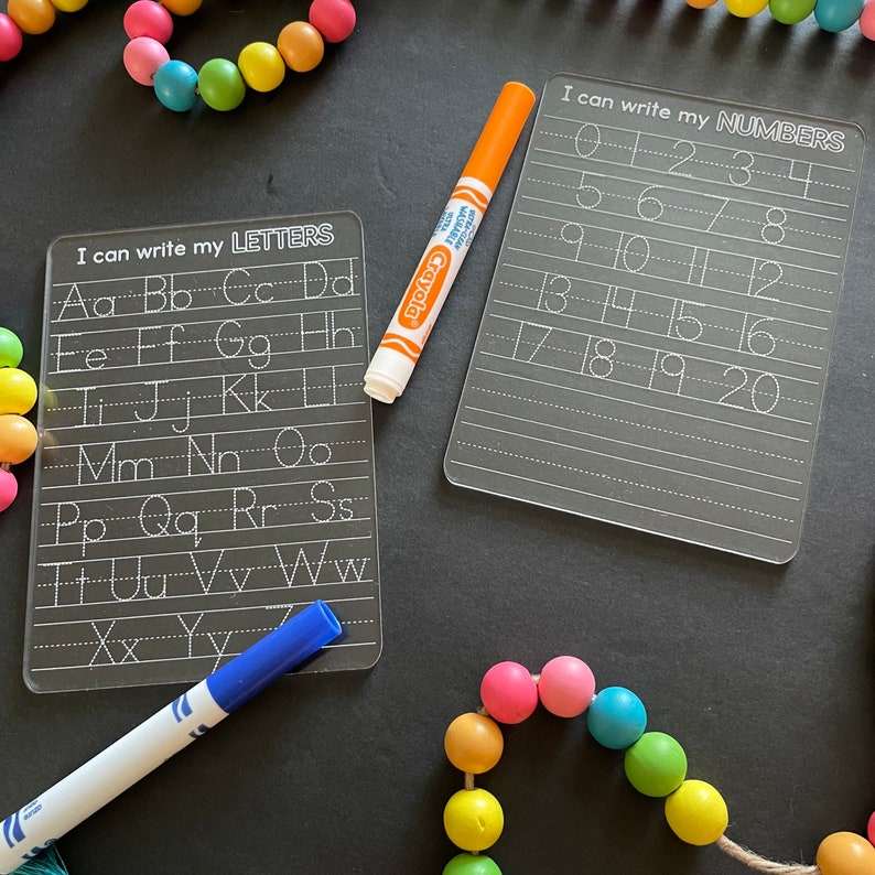 Dry Erase Tracing Boards Personalized Name Letters Numbers | Etsy