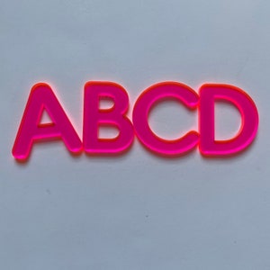 Acrylic Neon Alphabet and Numbers Learning Tool, Homeschool, Child Room ...