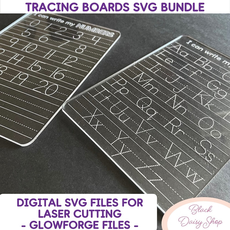 Tracing Board SVG Bundle: Letters, Numbers, Shapes (digital Cut File ...