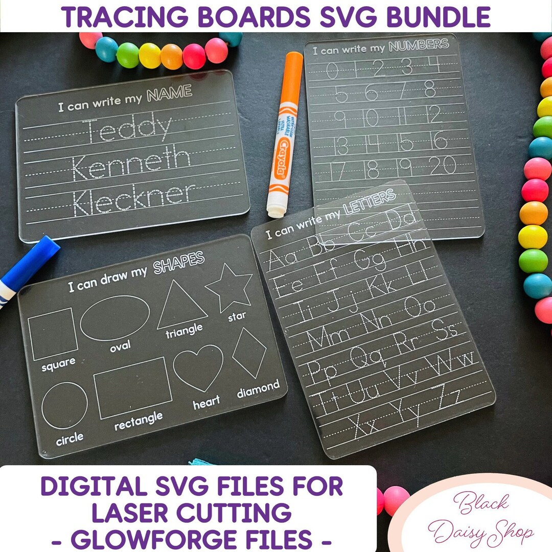 Bundle Set Tracing Board Svgs | Reuseable Practice Board | Dry Erase ...