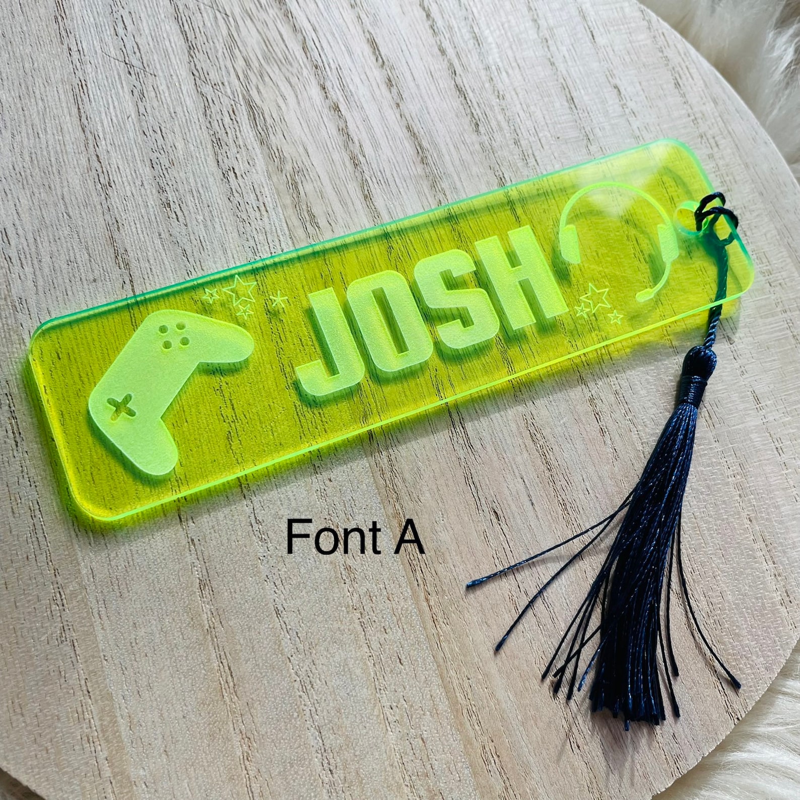 Personalized Gamer Neon Acrylic Bookmark With Tassel - Etsy