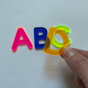 Acrylic Neon Alphabet and Numbers Learning Tool, Homeschool, Child Room ...