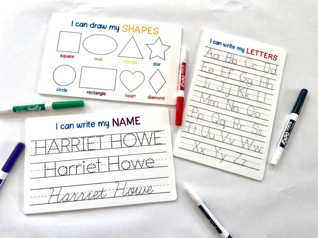 Personalized Dry Erase Tracing Board Set: Name, Letters, Numbers ...