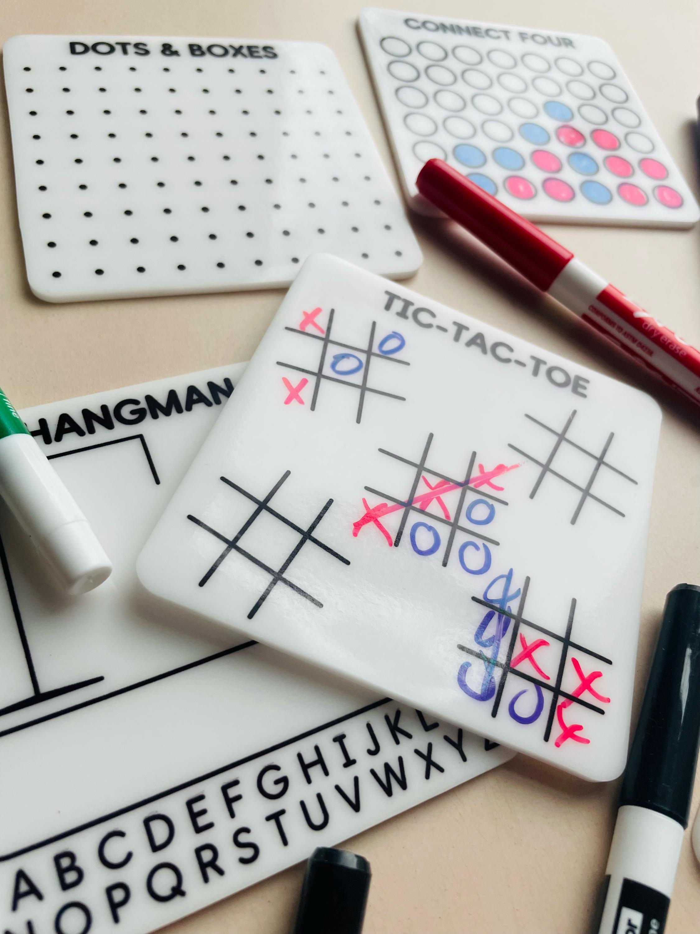 Bundle Set - Reusable Board Games White Acrylic - Dry Erase Games ...